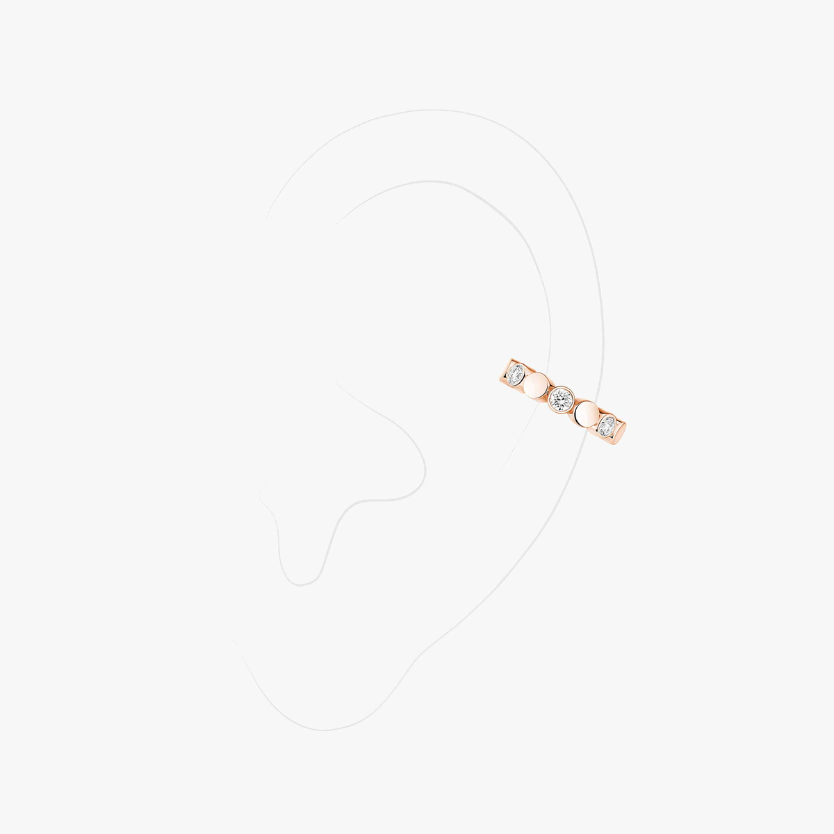 D-Vibes Diamond Mono Clip Earring in Pink Gold | Messika 13151-PG
