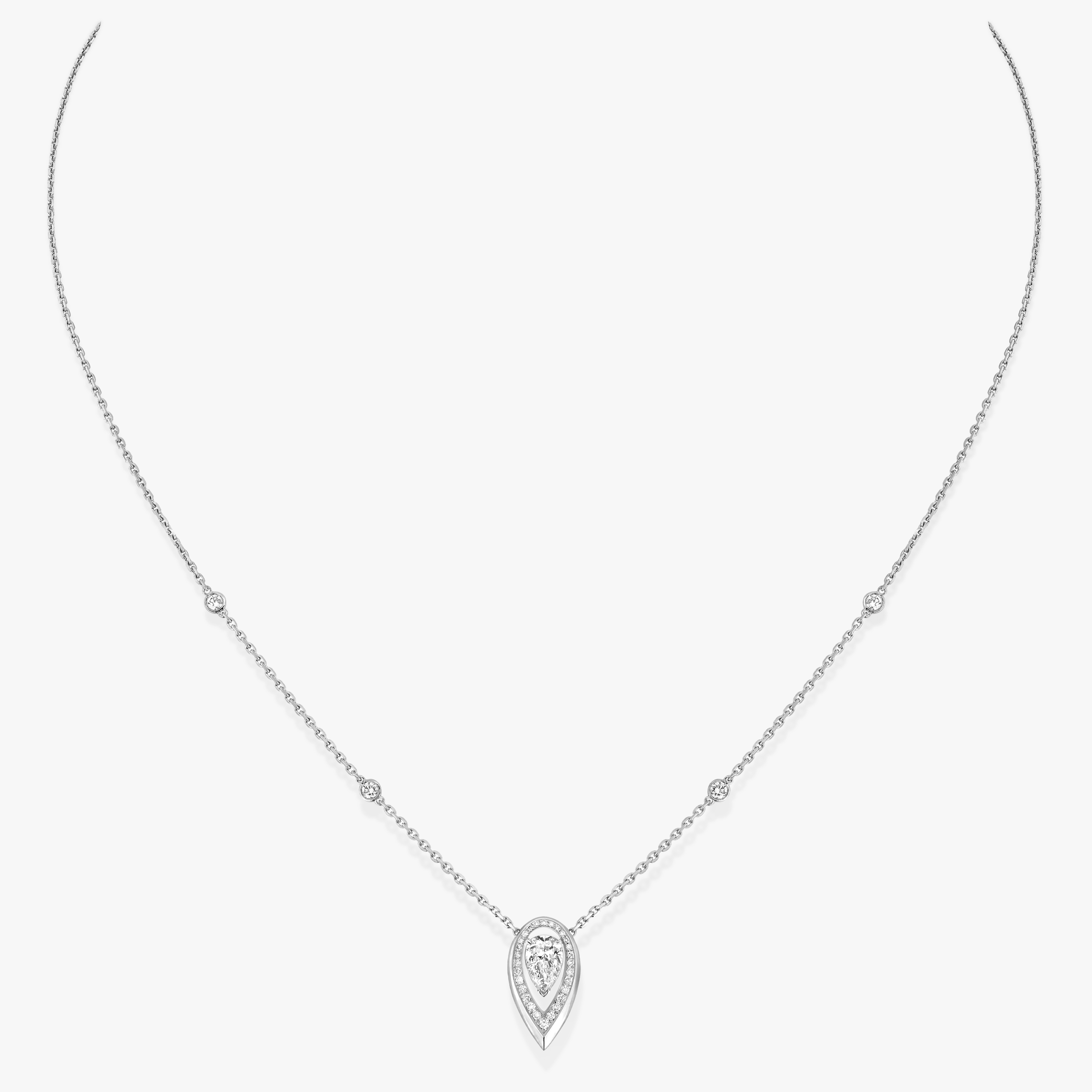 Collier Diamant Or Blanc Fiery | Messika 13239-WG