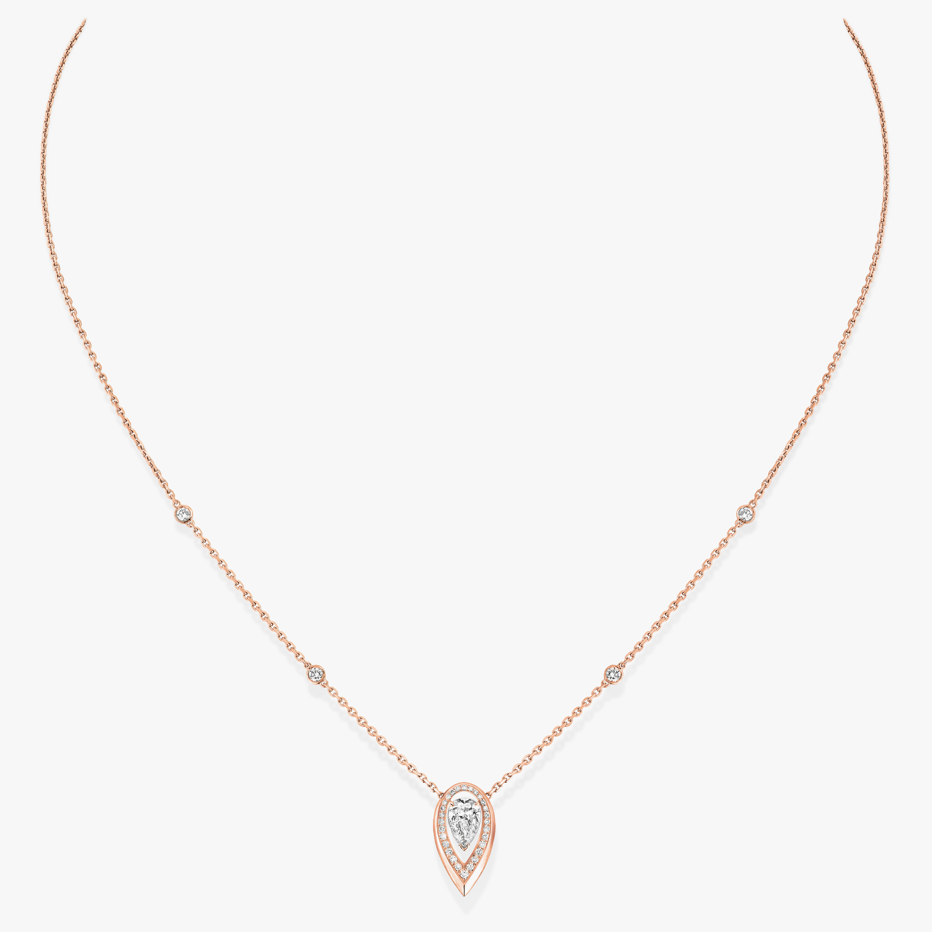Fiery Diamond Necklace in Pink Gold | Messika 13239-PG