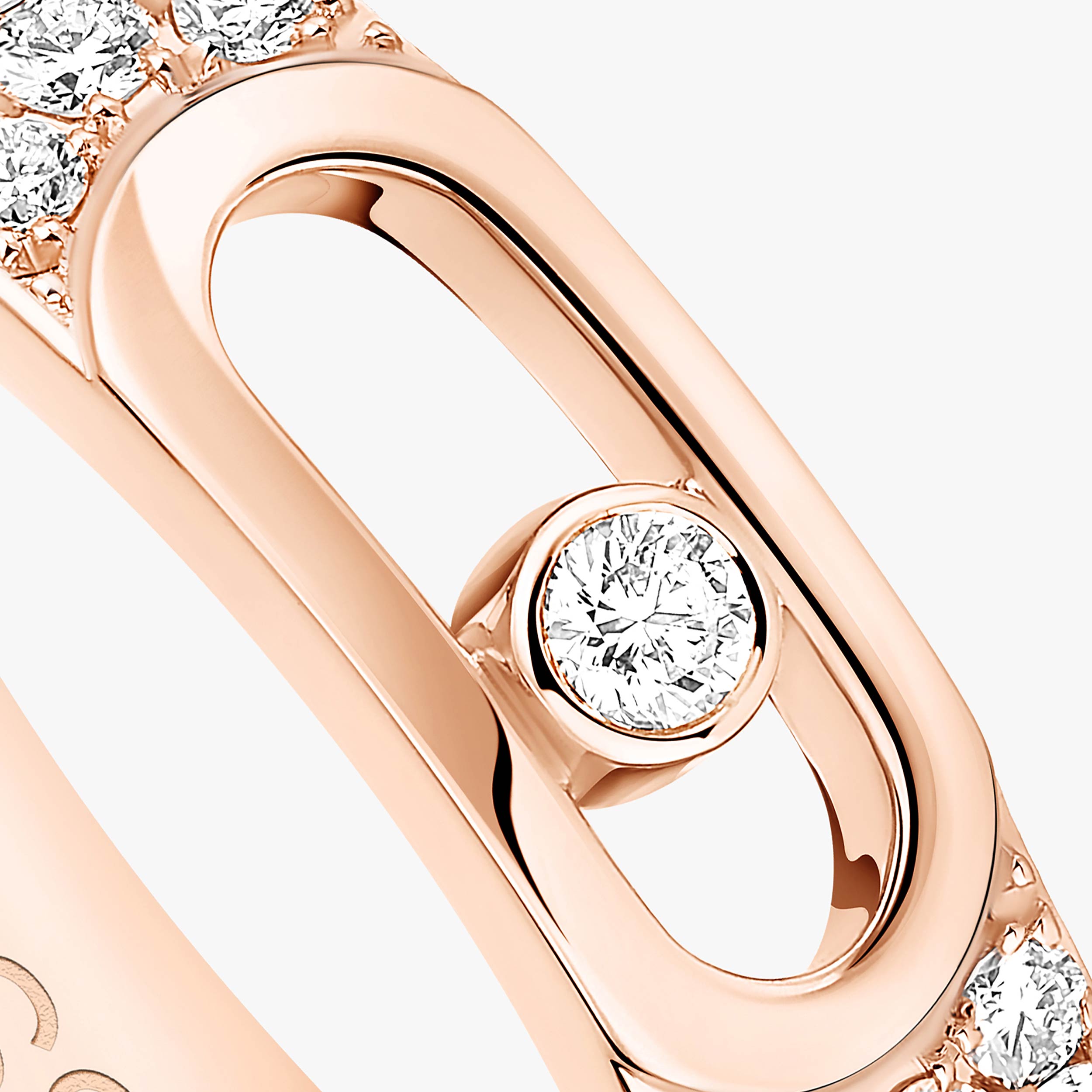 Move Joaillerie Pavé Diamond Wedding Ring in Pink Gold | Messika 13555-PG
