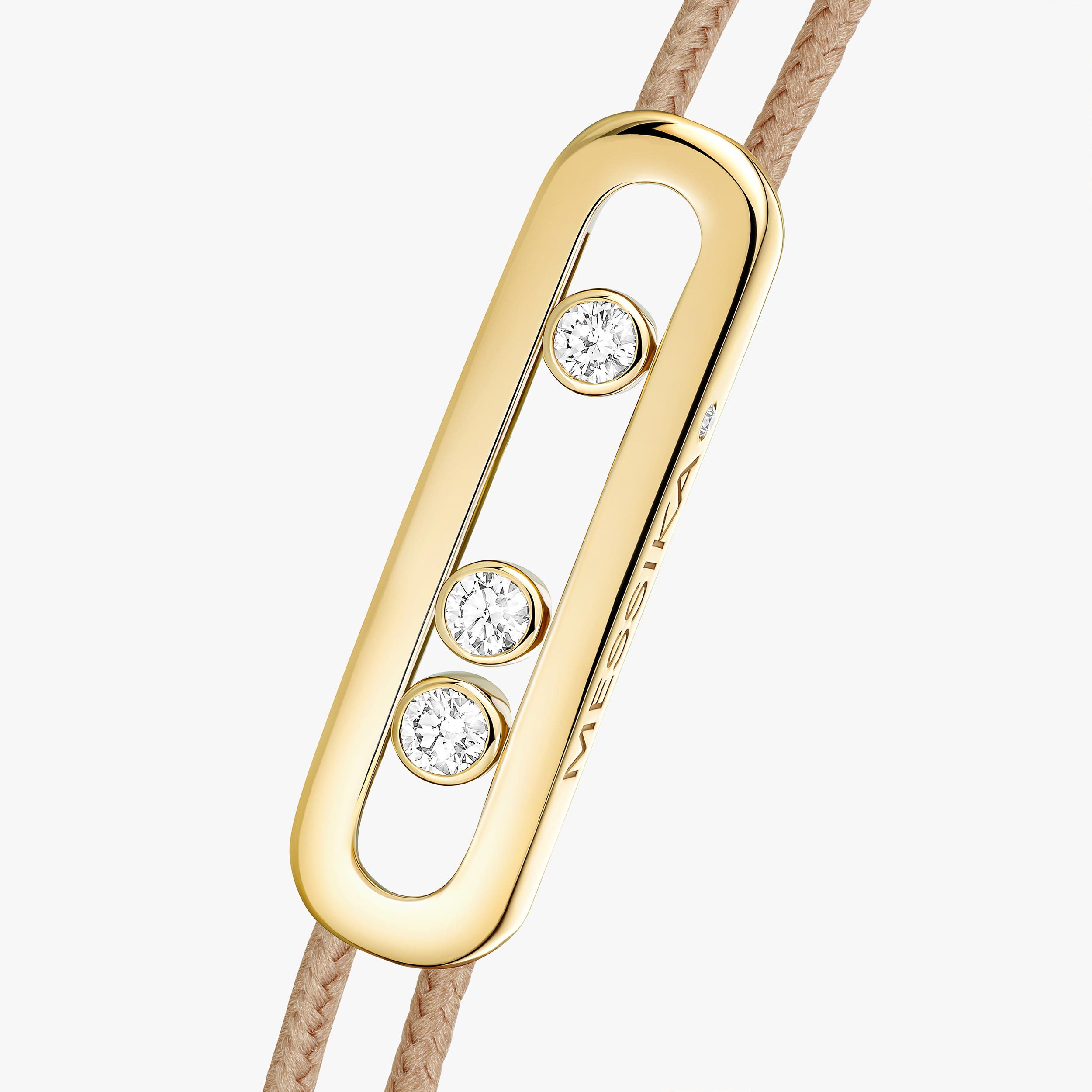 Bracelet Cordon Diamant Beige en Or Jaune MESSIKA CARE(s) | Messika ...