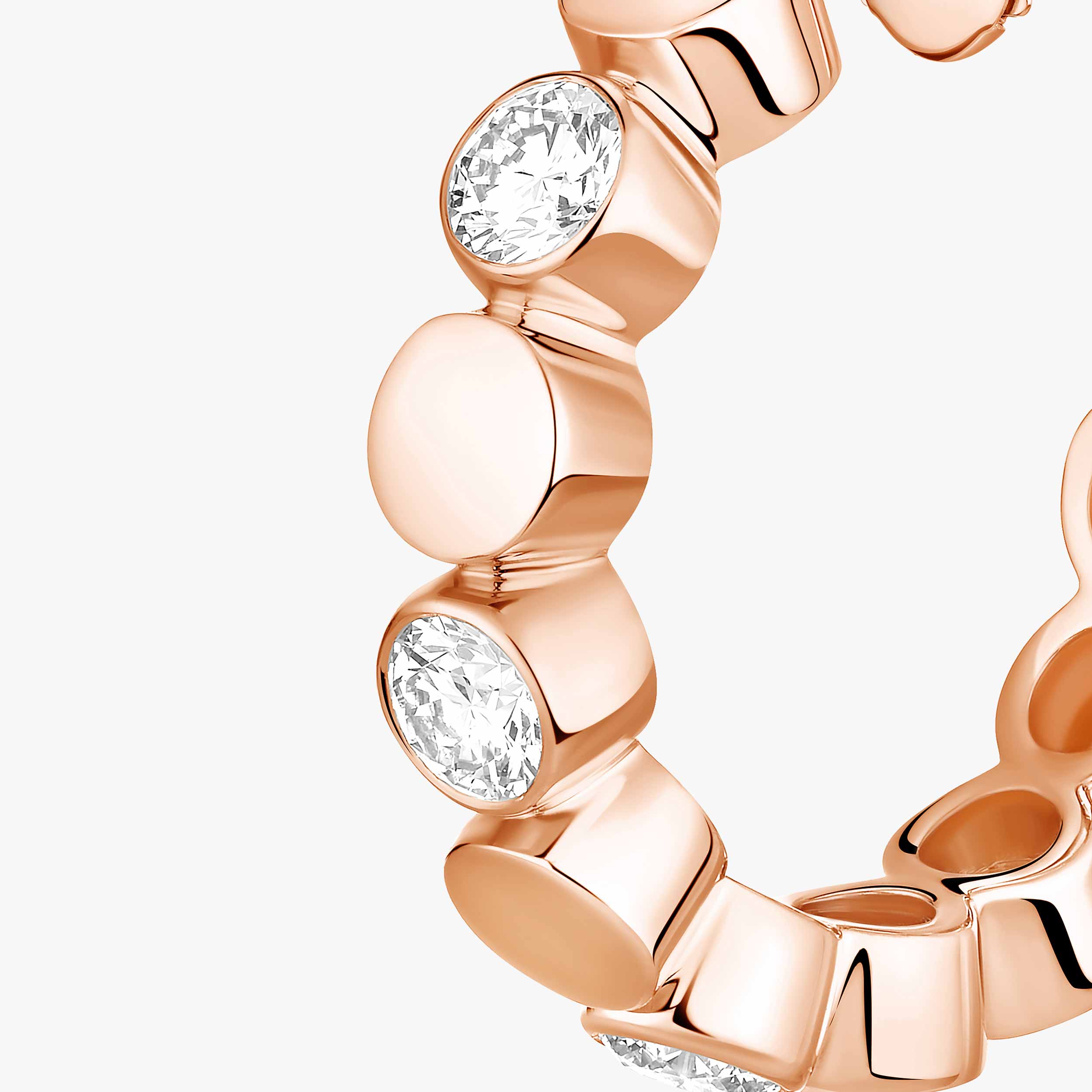 D-Vibes Diamond Mini Hoop Earrings in Pink Gold | Messika 13450-PG